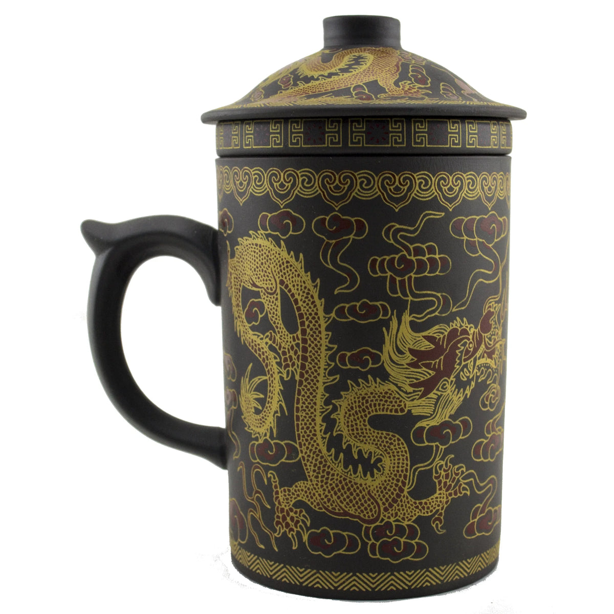 Yi Xing Clay Strainer Mug With Gold Dragon (Brown) – Body Mind & Soul ...