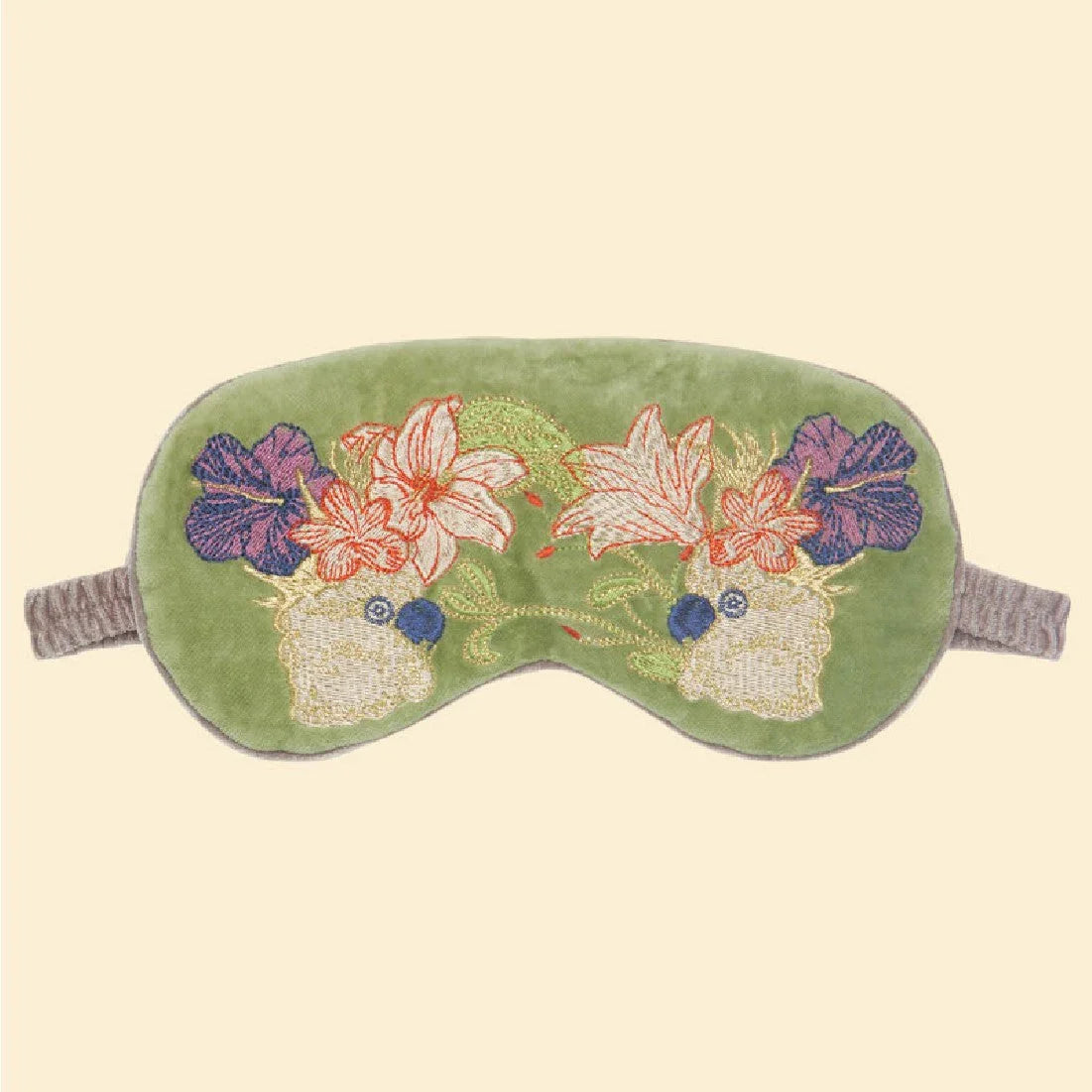 Cockatoo in Sage Luxury Lavender Velvet Eye Mask – Body Mind & Soul Houston